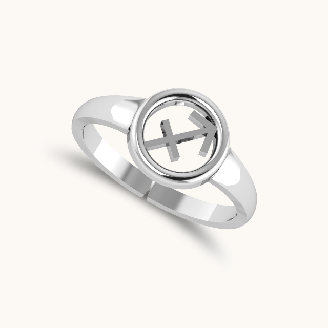 Pure 925 Silver Personalised Zodiac Sagittarius Ring by Janki – thejanki.com