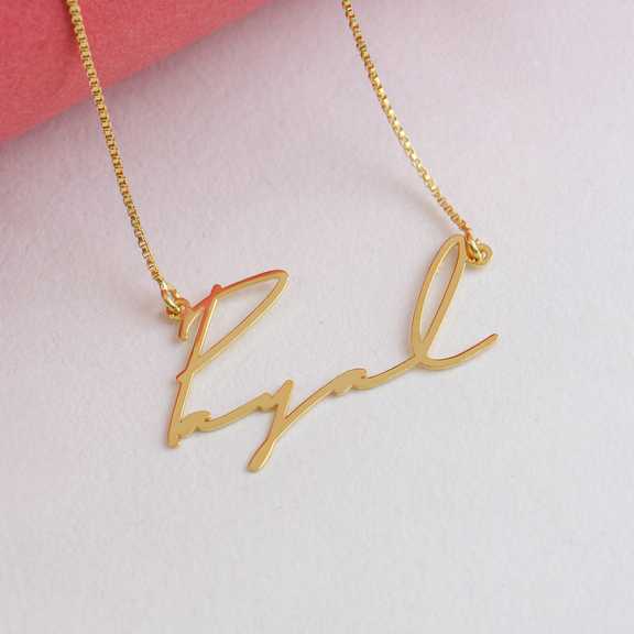 Sparkling Signatures style Name Necklace 925 Sterling Silver – thejanki.com