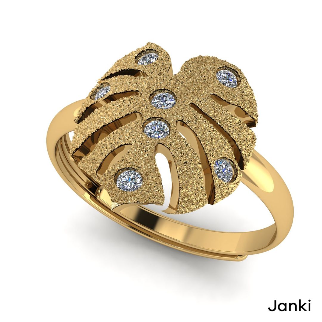 Janki 925 Sterling Silver Big Leaf Ring | Graceful – thejanki.com
